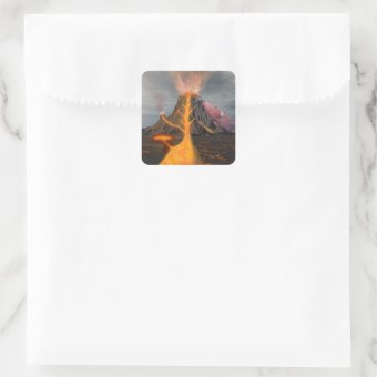 Volcano Square Sticker | Zazzle