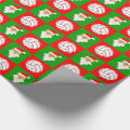Volleyball and Santa Clause Red & Green Christmas Wrapping Paper | Zazzle