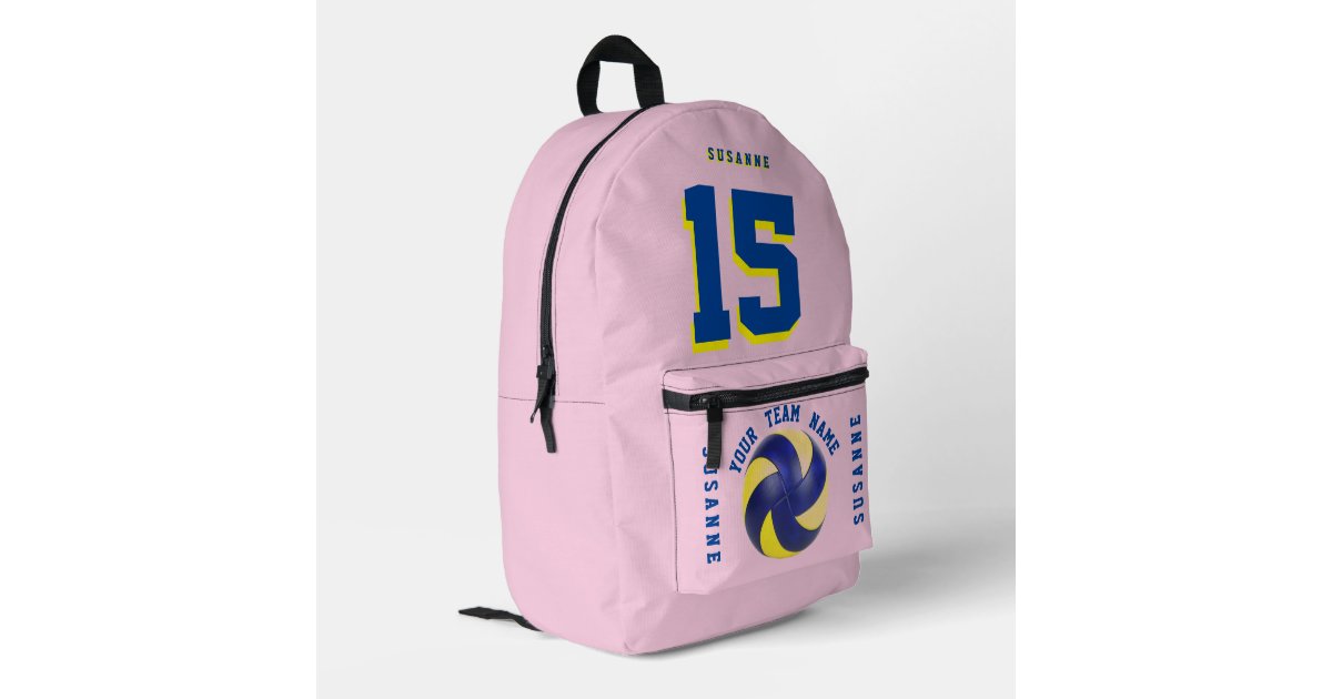 Volleyball backpacks Girls blue Rose Pink sporty | Zazzle
