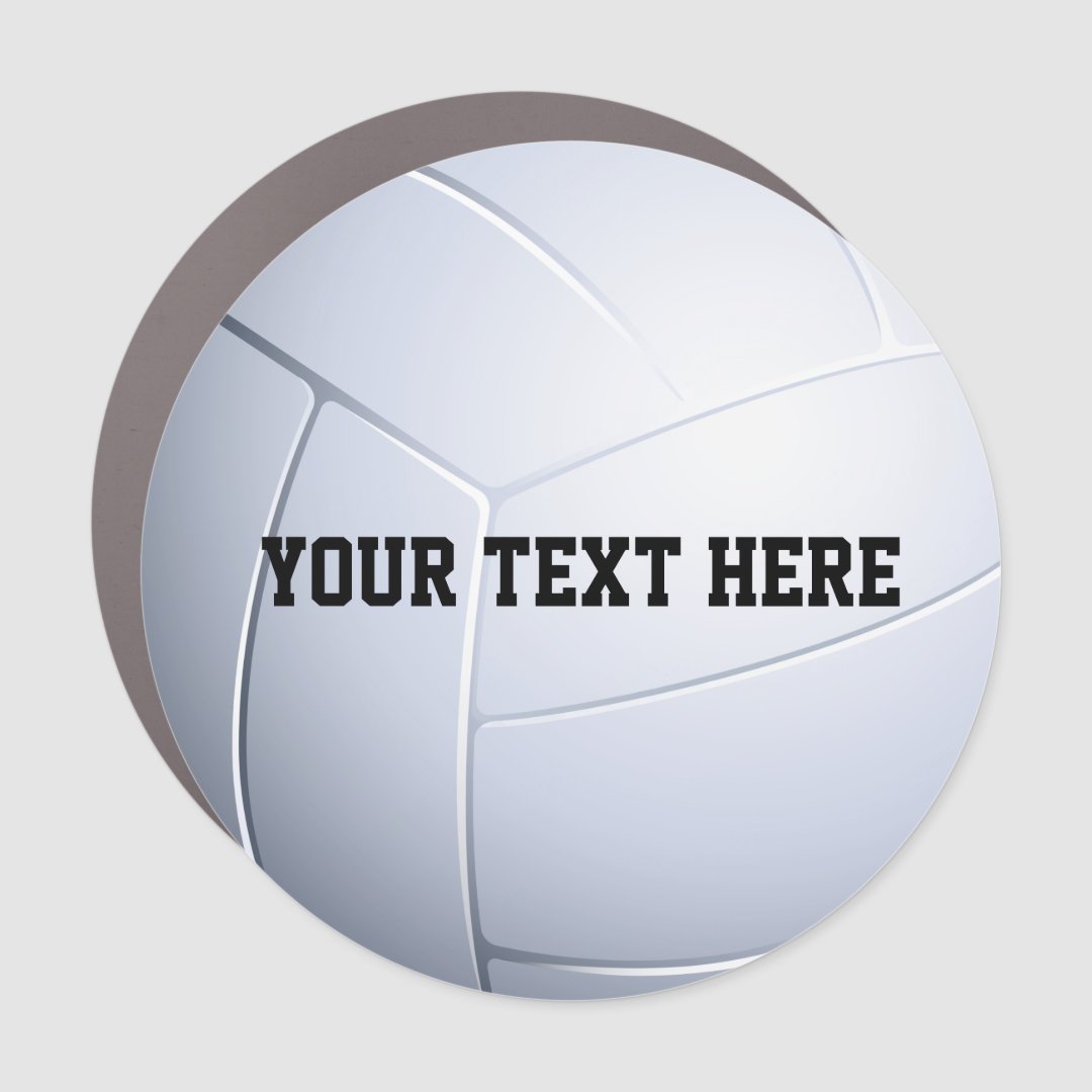 Volleyball Ball Sports Team Name Monogram Car Magnet | Zazzle