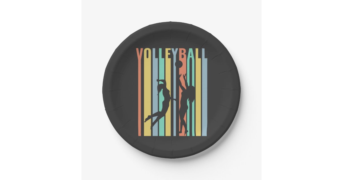 Volleyball Beachvolleyball Retro Paper Plates | Zazzle