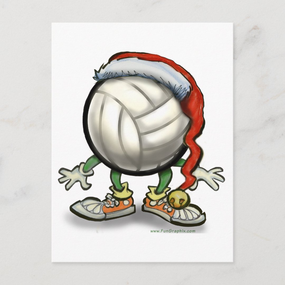 Volleyball Christmas Holiday Postcard | Zazzle