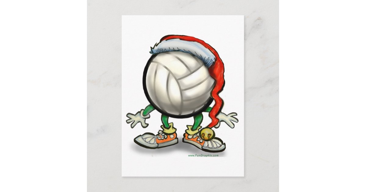 Volleyball Christmas Holiday Postcard | Zazzle