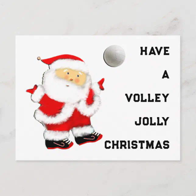 Volleyball Christmas Holiday Postcard | Zazzle