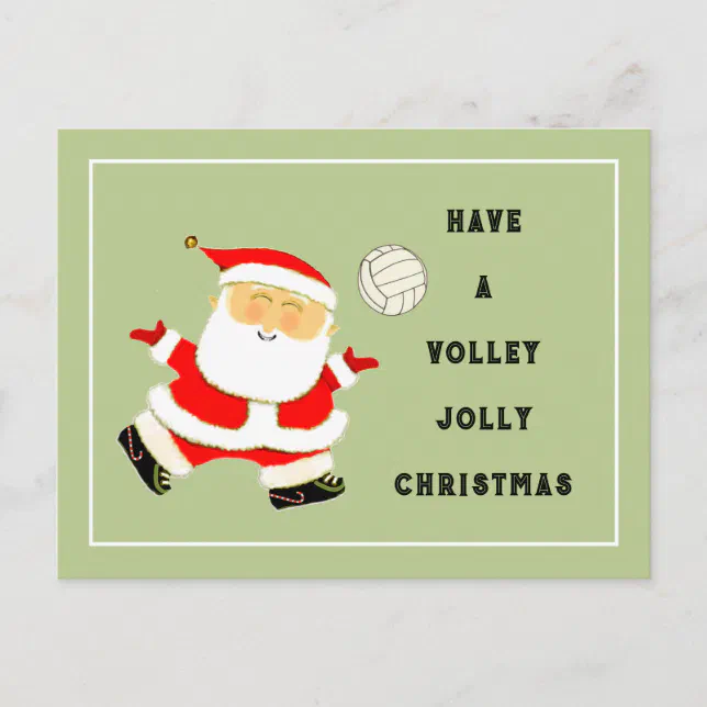 Volleyball Christmas Holiday Postcard | Zazzle