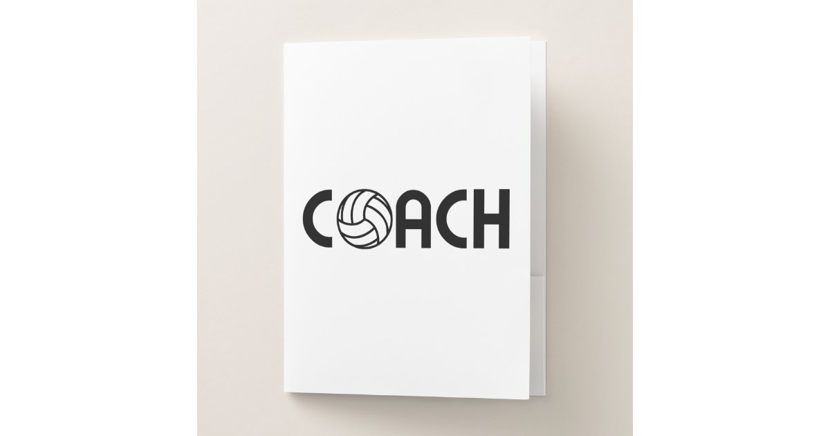 Volleyball Coach Pocket Folder | Zazzle