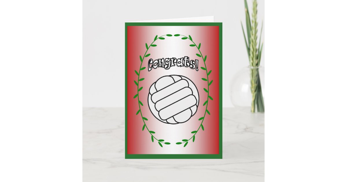 Volleyball - Congrats! Card | Zazzle.com