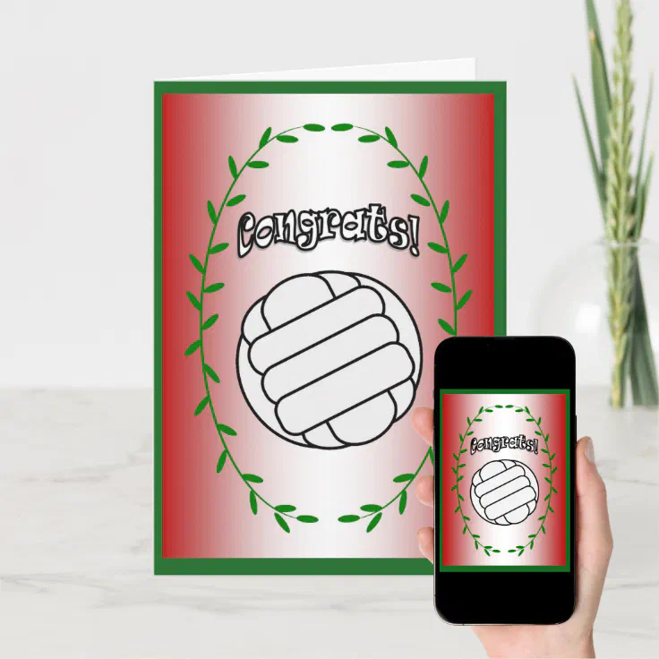 Volleyball - Congrats! Card | Zazzle