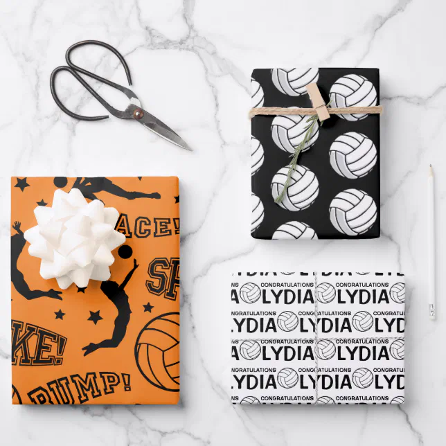 Volleyball Congratulations Wrapping Paper Sheets | Zazzle