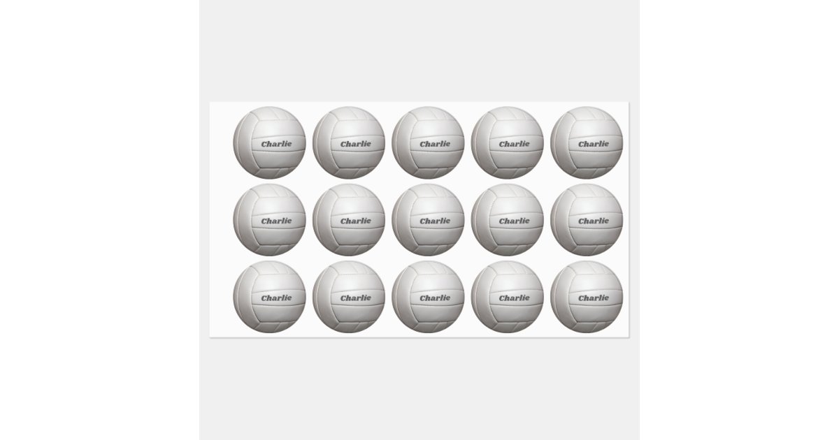 Volleyball custom name labels | Zazzle