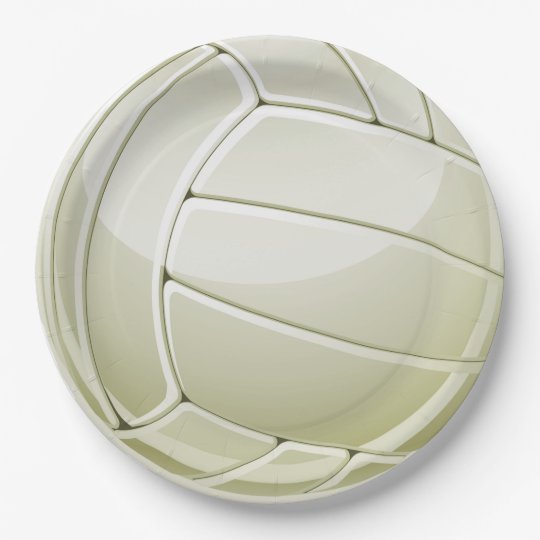 Volleyball Design Paper Party Plate | Zazzle.com