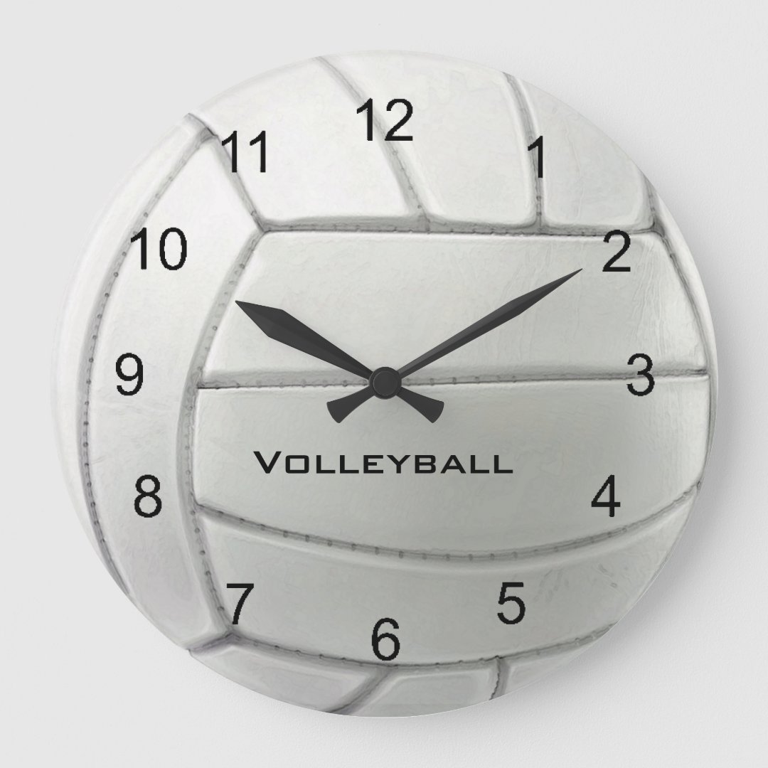 Volleyball Design Wall Clock | Zazzle