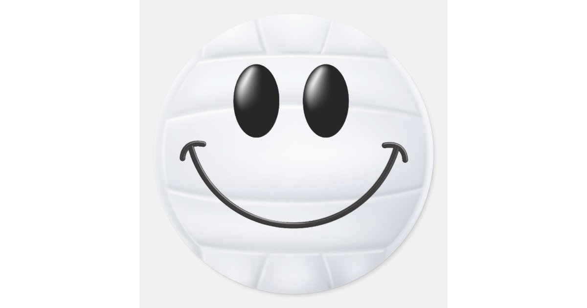 Volleyball Face Classic Round Sticker | Zazzle