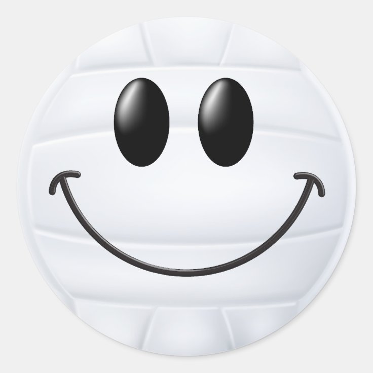 Volleyball Face Classic Round Sticker | Zazzle