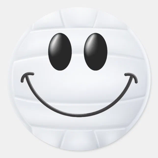Volleyball Face Classic Round Sticker | Zazzle