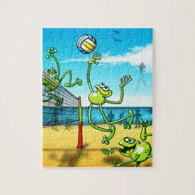 Volleyball Frog Jigsaw Puzzle | Zazzle