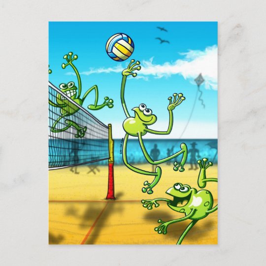 Volleyball Frog Postcard | Zazzle.com