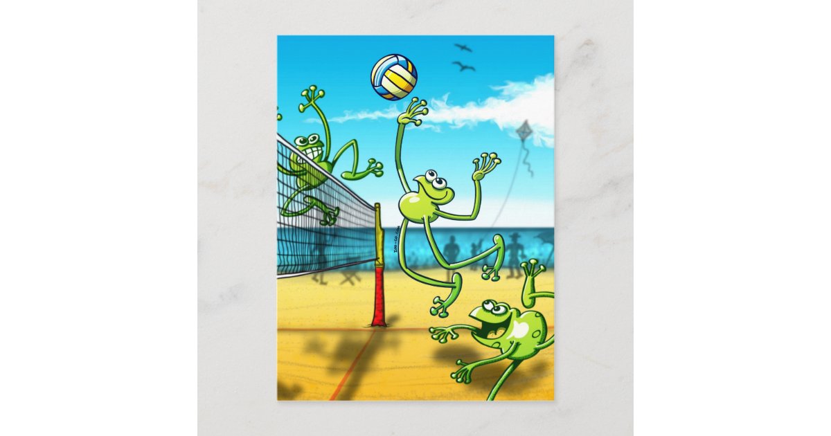 Volleyball Frog Postcard | Zazzle
