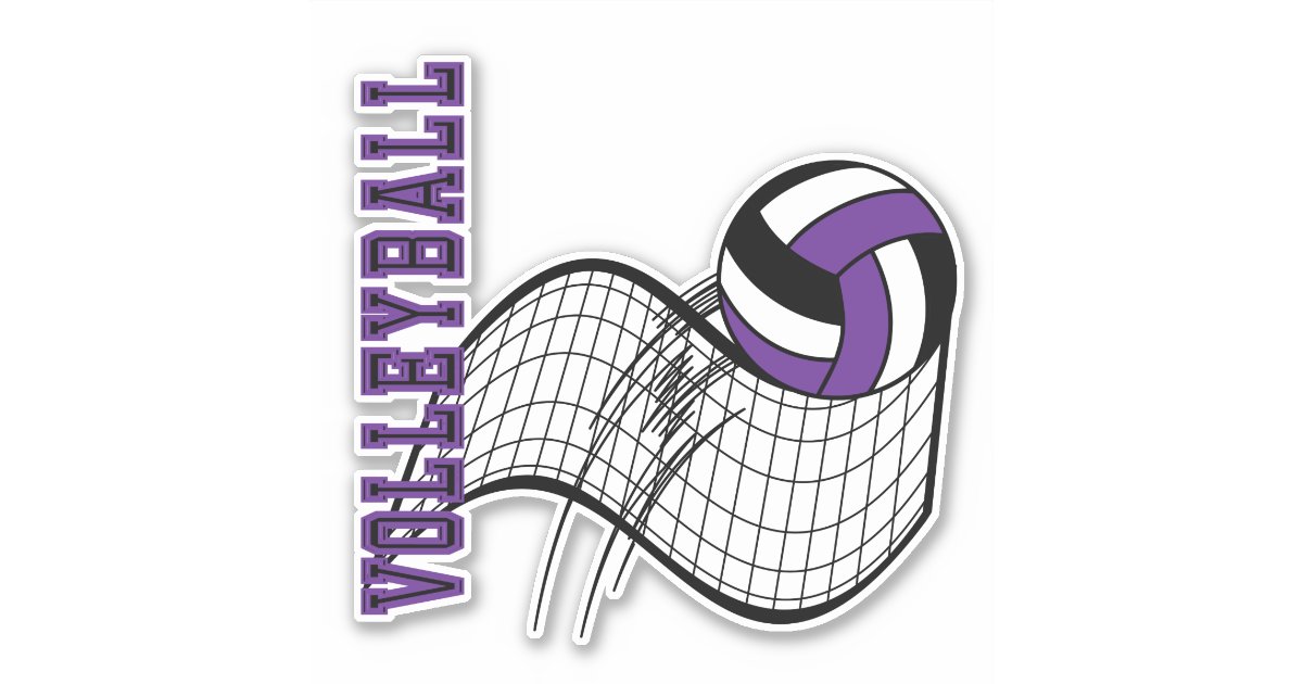 Volleyball Game - Purple Sticker | Zazzle