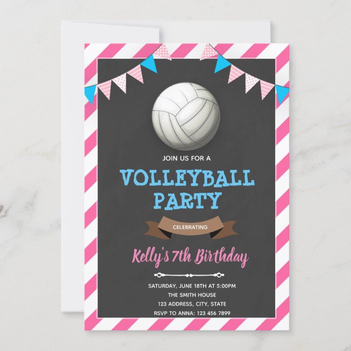 Volleyball girl birthday invitation | Zazzle.com