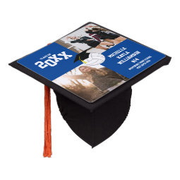 Volleyball Graduation Sports Blue Graduation Cap Topper | Zazzle