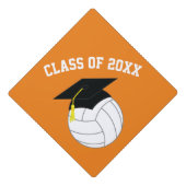 Volleyball Graduation Sports Orange Graduation Cap Topper | Zazzle