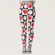 Volleyball Hearts Black & White Checkered Pattern Leggings | Zazzle