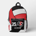 Volleyball in Red, White and Black Printed Backpack | Zazzle