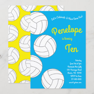 Volleyball Birthday Invitations | Zazzle