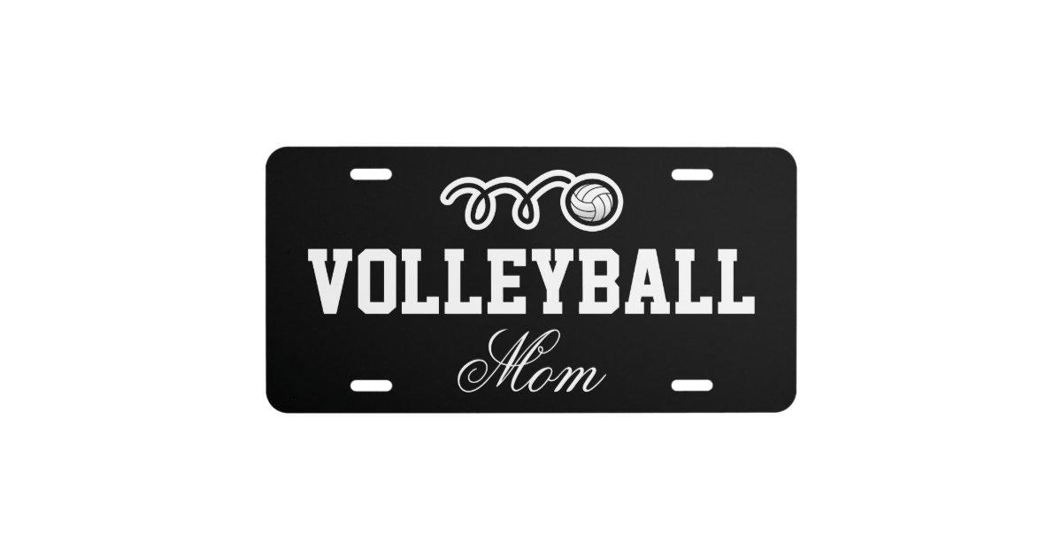 Volleyball mom license plate | custom name & color | Zazzle