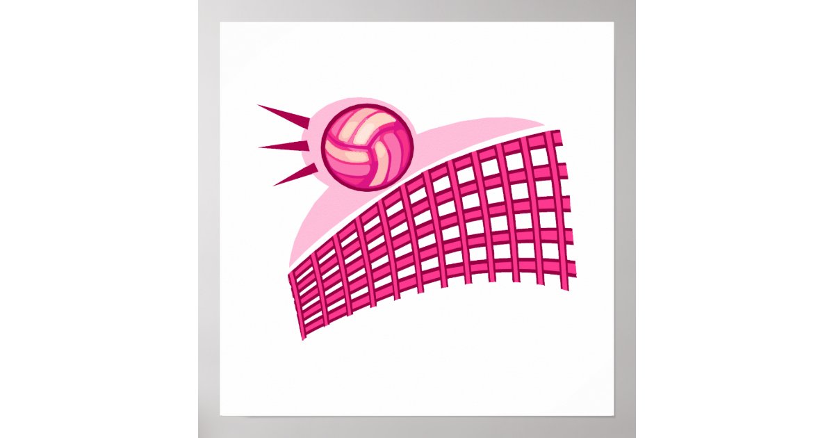 Volleyball & net poster | Zazzle