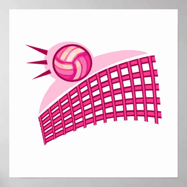 Volleyball & net poster | Zazzle