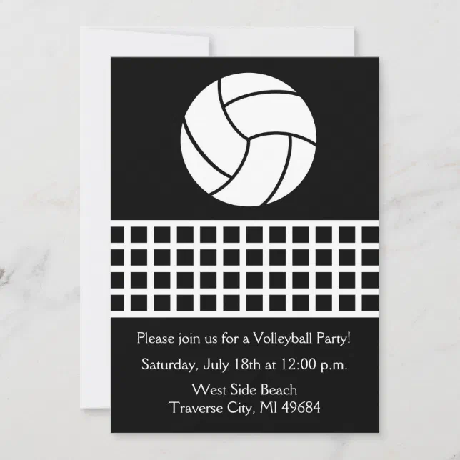 Volleyball Party Birthday Fun Sports Beach Invitation | Zazzle