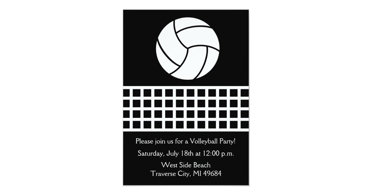 Volleyball Party Birthday Fun Sports Beach Invitation | Zazzle.com