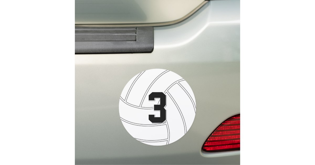 Volleyball Player Custom Number or Text Car Magnet | Zazzle