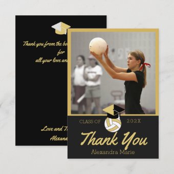 Volleyball player Modern Photo graduation class of Thank You Card | Zazzle