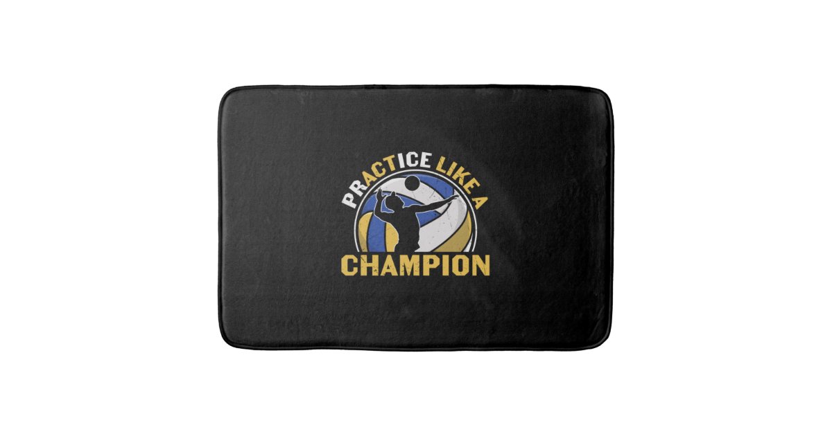 Volleyball Player | Practice Like A Champion Bath Mat | Zazzle