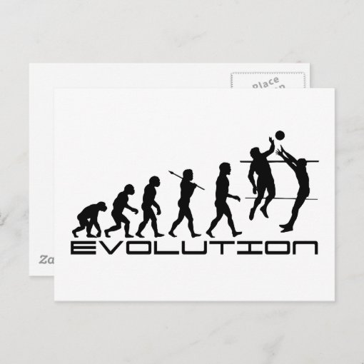 Volleyball Player Sport Evolution Art Postcard | Zazzle