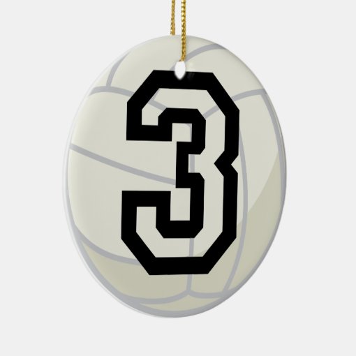 Volleyball Player Uniform Number 3 Ornament | Zazzle