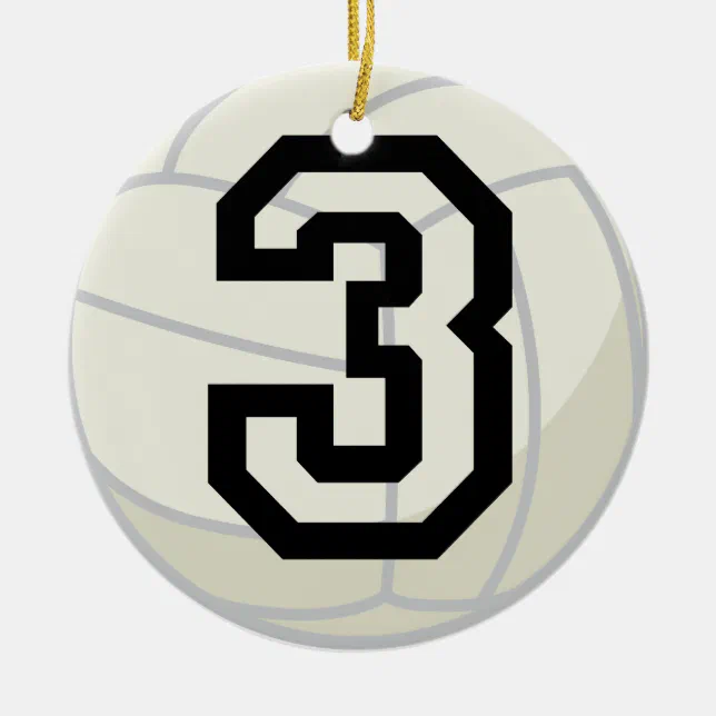 Volleyball Player Uniform Number 3 Ornament | Zazzle