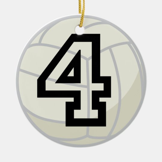 Volleyball Player Uniform Number 4 Ornament | Zazzle.com