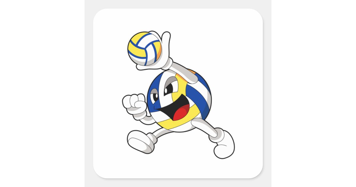 Volleyball player with Volleyball Square Sticker | Zazzle