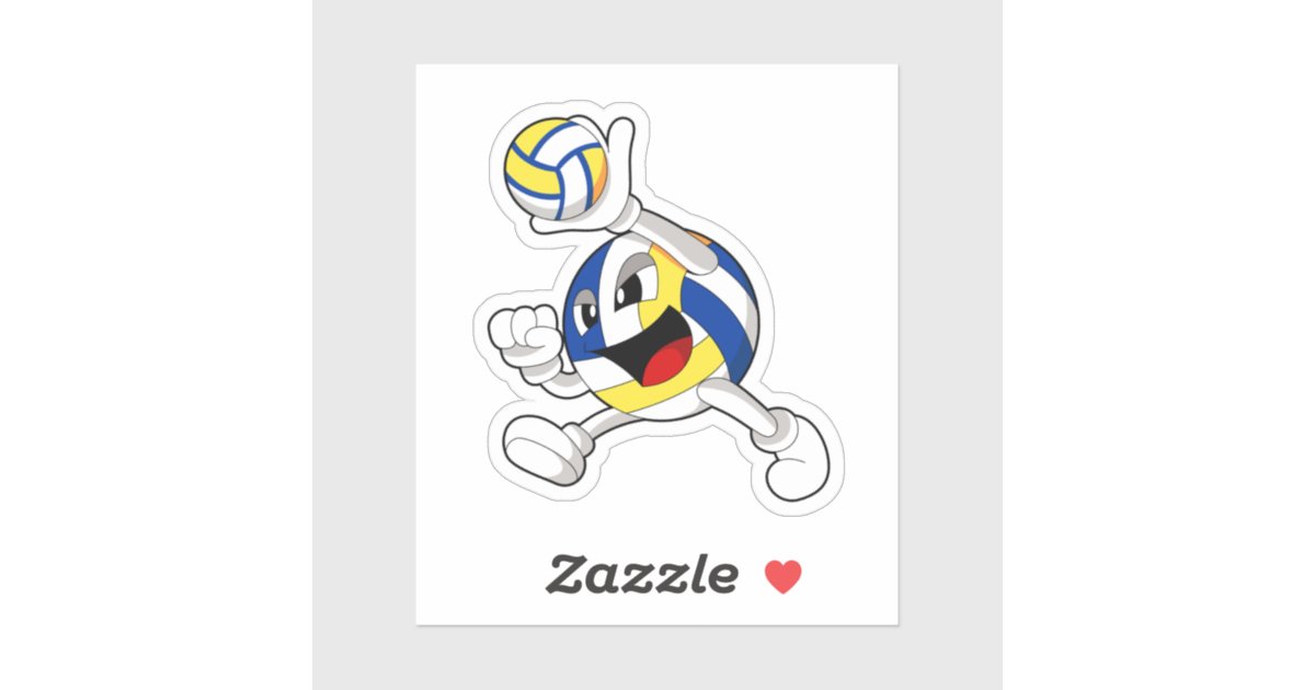 Volleyball player with Volleyball Sticker | Zazzle