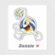 Volleyball player with Volleyball Sticker | Zazzle