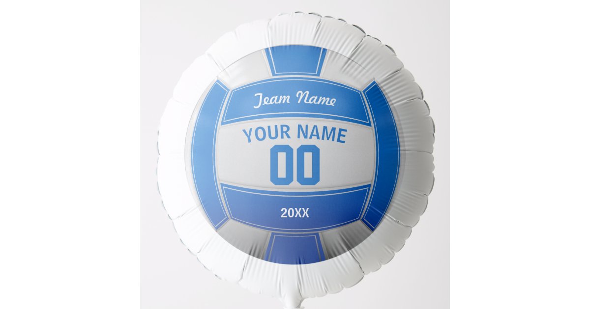 Volleyball Player's Name Year Team Blue Balloon | Zazzle