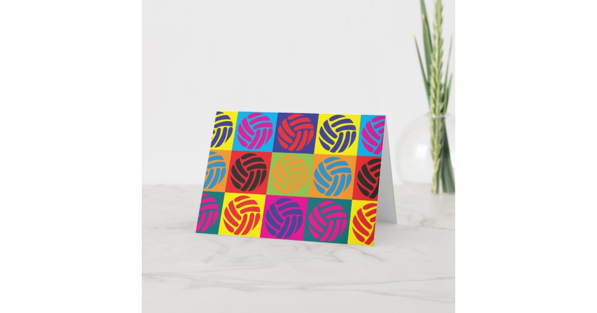 Volleyball Pop Art Card | Zazzle