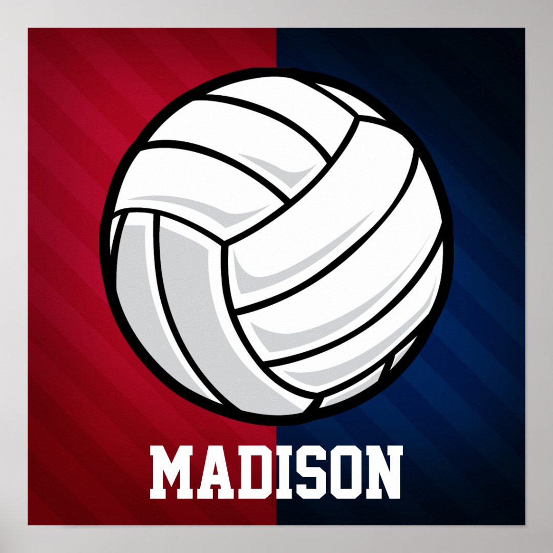 Volleyball; Red, White, and Blue Poster | Zazzle