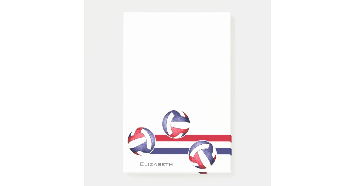 Volleyball red white blue post-it notes | Zazzle
