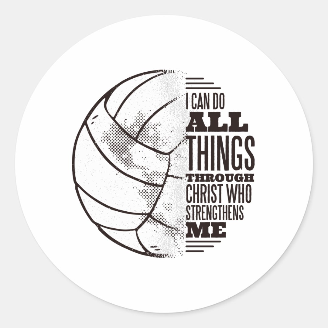 Volleyball Saying Classic Round Sticker | Zazzle