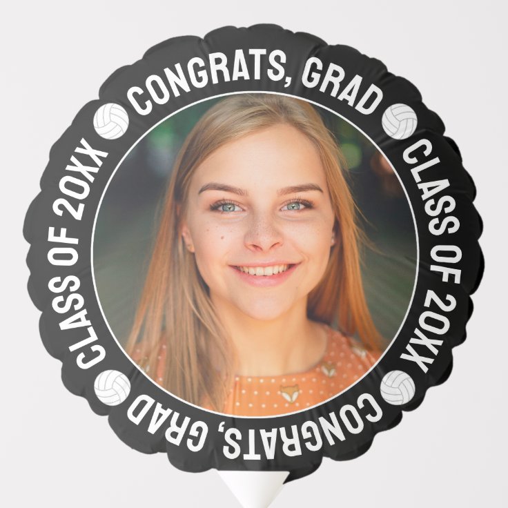 Volleyball Senior Congrats Custom Graduation Photo Balloon | Zazzle